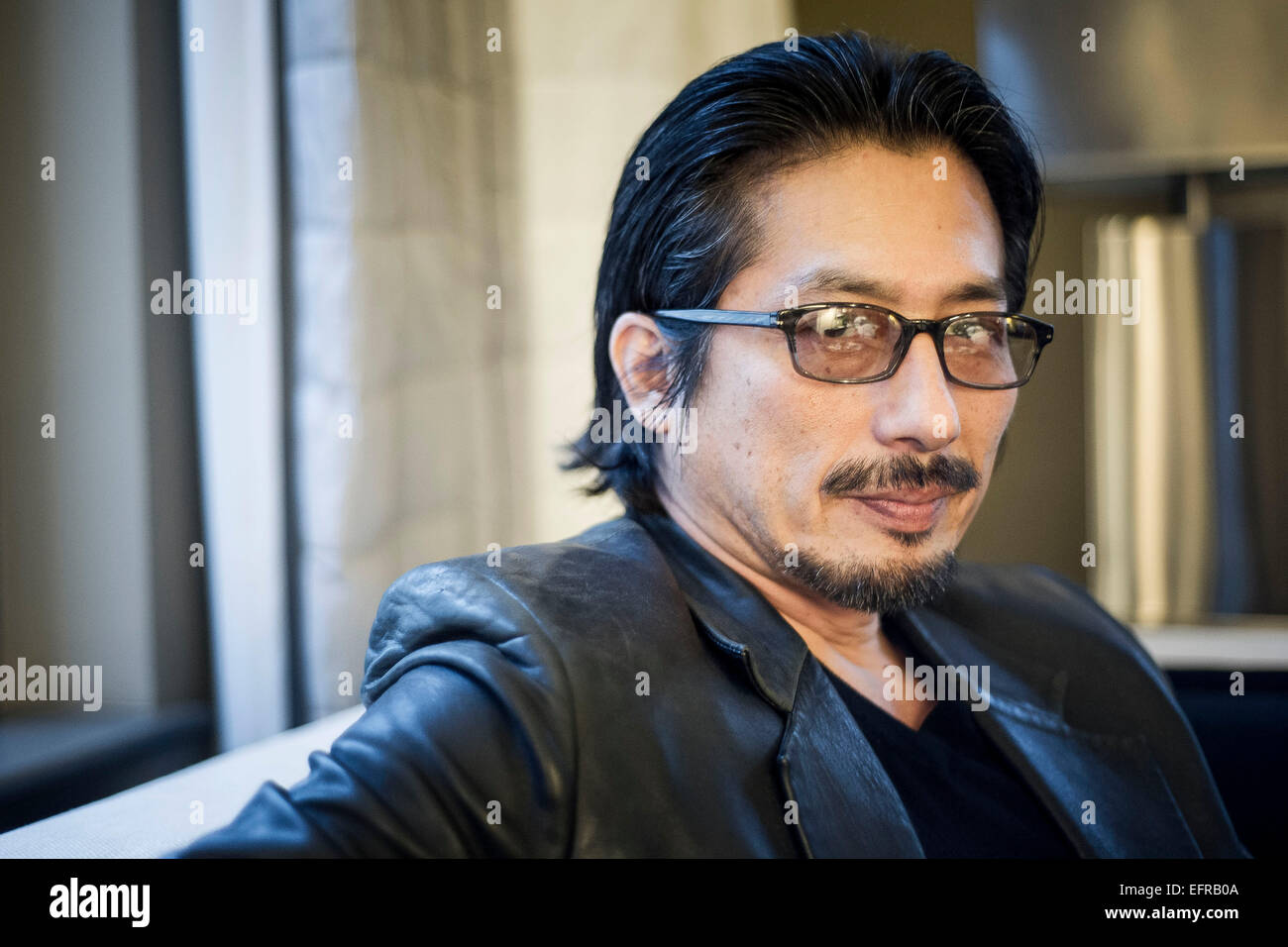 Actor Hiroyuki Sanada during an interview for 'Mr. Holmes' at the 65th ...