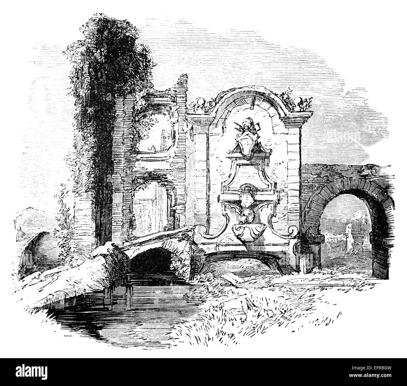 Italian ruins, photographed from 'Italian Pictures Drawn with Pen and ...