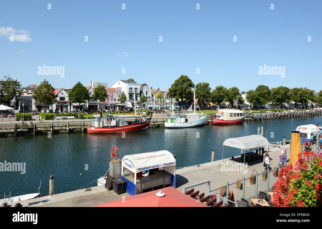 WARNEMUENDE, MECKLENBURG-VORPOMMERN/ GERMANY August 13 2014: pier with ...