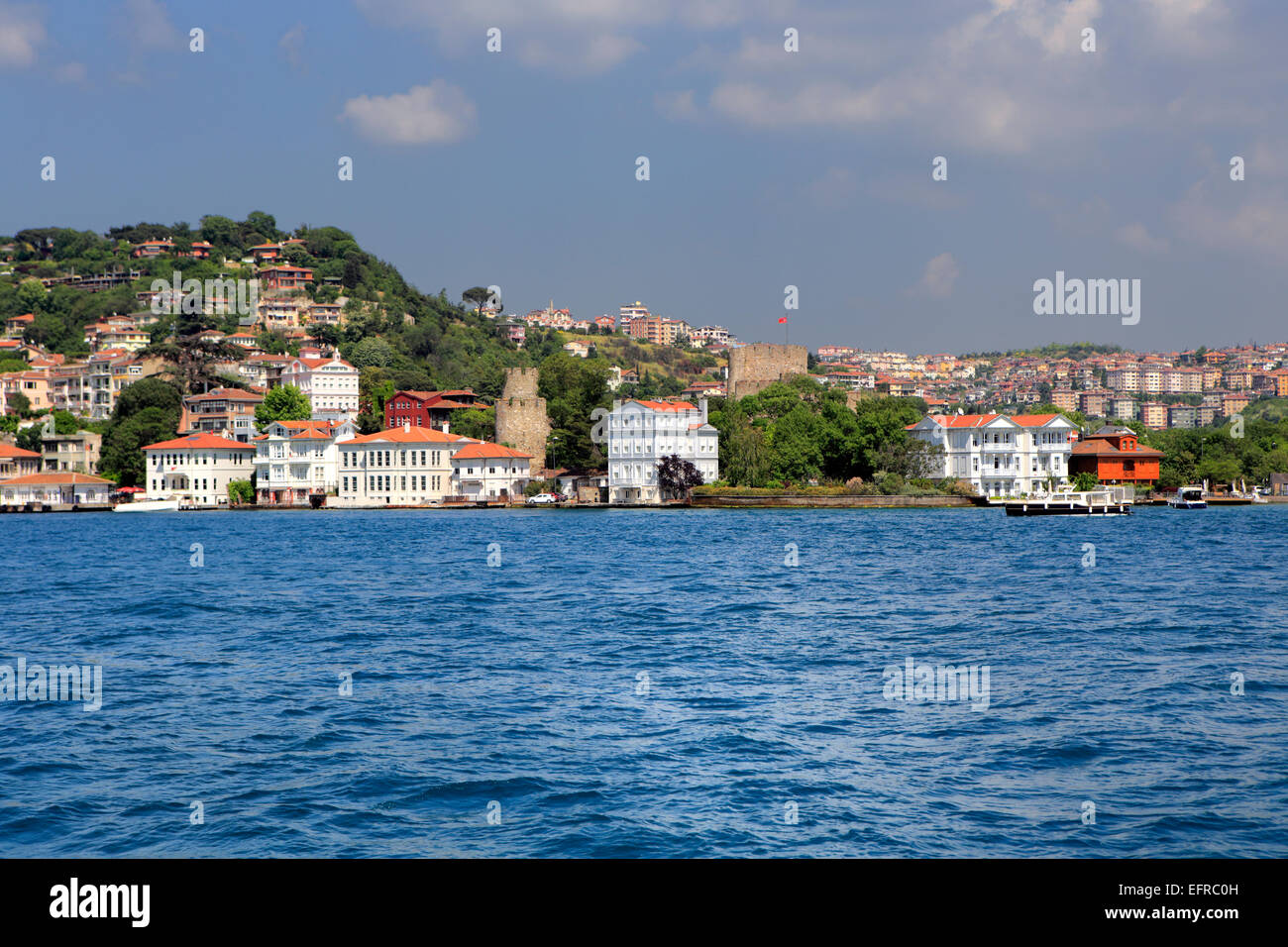 Ottoman era waterfront houses, Bosphorus, Istanbul, Turkey Stock Photo ...