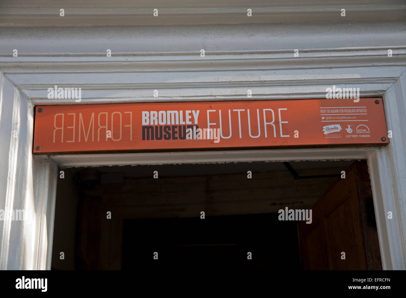 The sign for The Priory which is home to the Bromley Museum, the local ...
