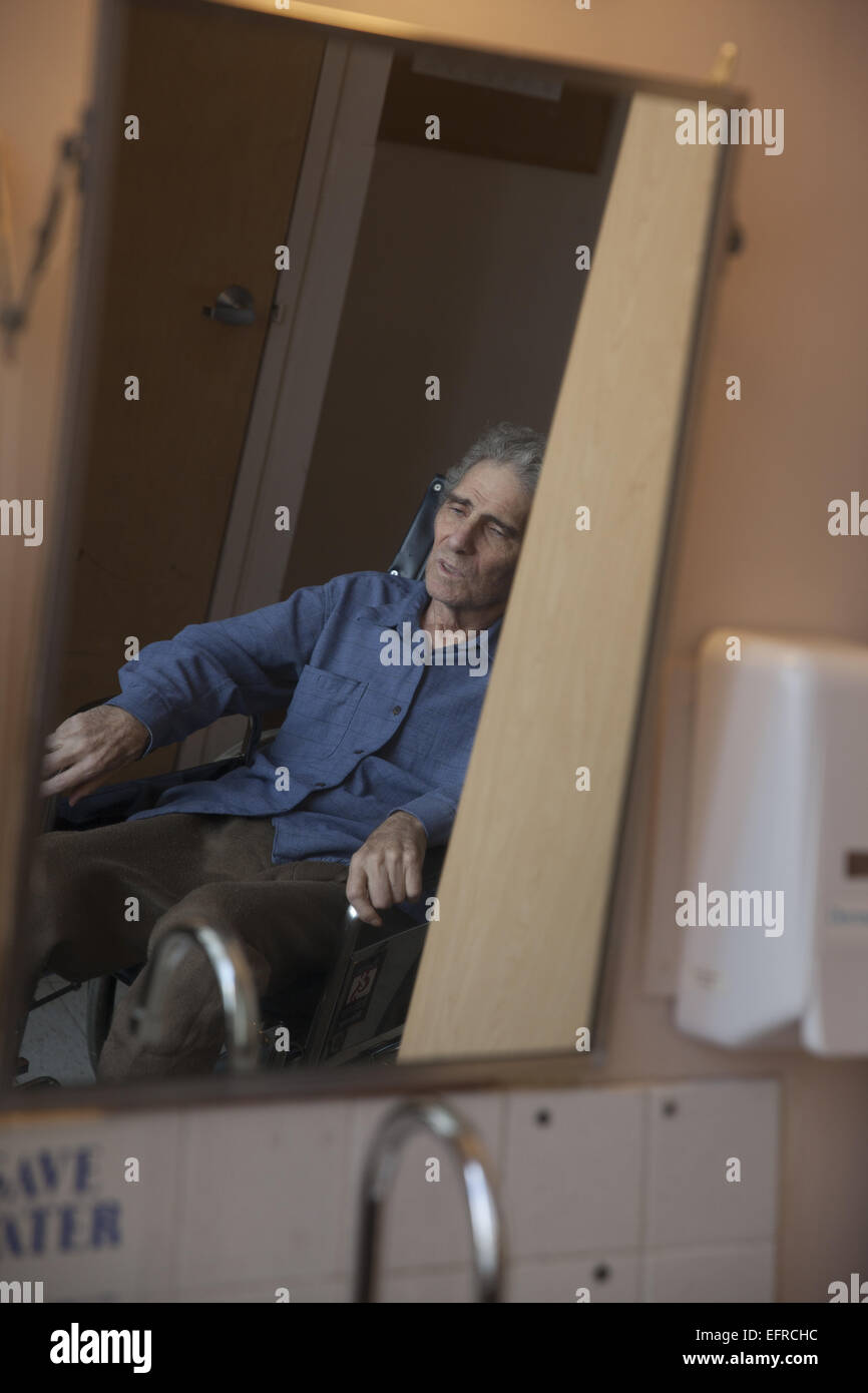Portrait of a man in a nursing home with increasing dementia Stock ...
