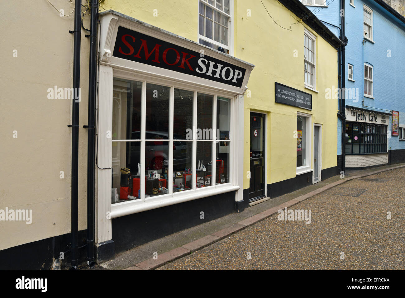 Shops in Narrow seaside street in Cromer Norfolk UK Stock Photo - Alamy
