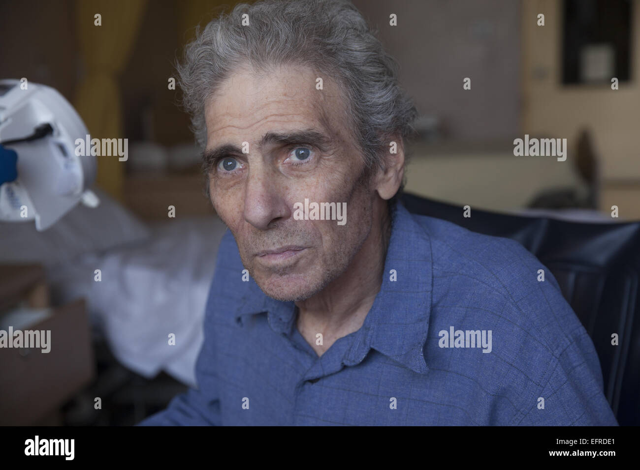 Portrait of a man in a nursing home with increasing dementia Stock ...