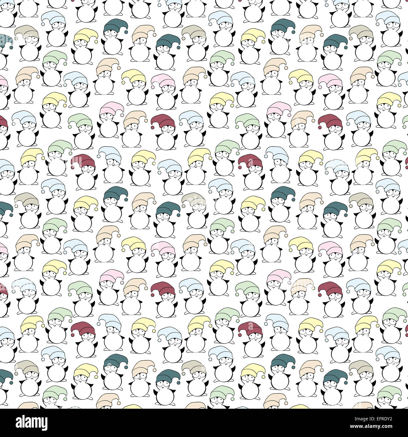Seamless pattern, funny penguins Stock Photo - Alamy