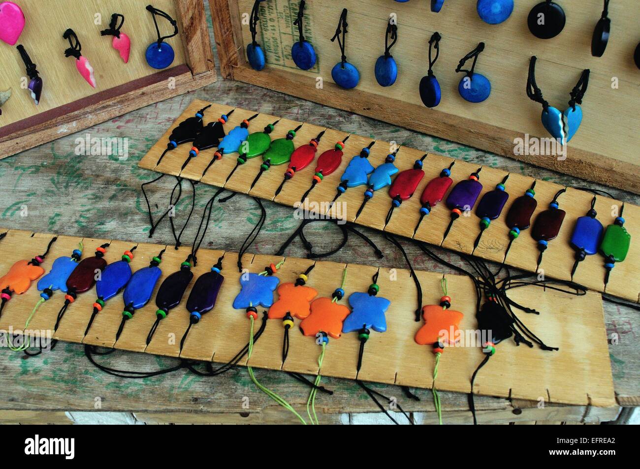 Tagua necklaces - bracelets - Craft stalls - Port in PUERTO PIZARRO ...