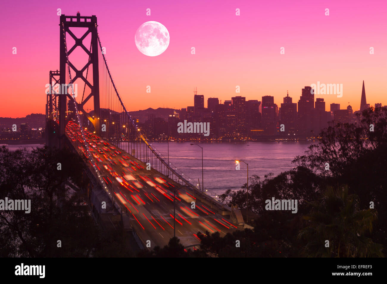 RUSH HOUR TRAFFIC WESTERN OAKLAND BAY BRIDGE (©RALPH MOJESKI & CHARLES ...