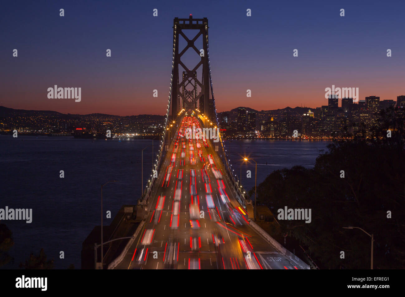 RUSH HOUR TRAFFIC WESTERN OAKLAND BAY BRIDGE (©RALPH MOJESKI & CHARLES ...