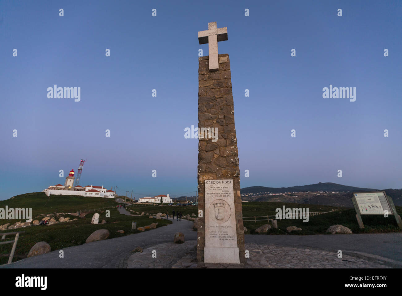 Monument, with a cross, declaring Cabo da Roca as the westernmost ...