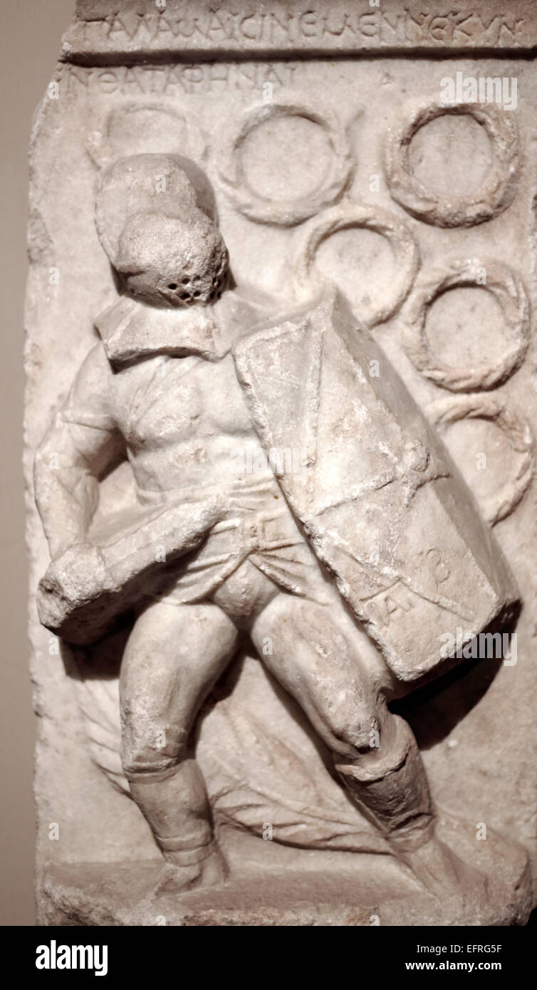Grave stele of a gladiator, Istanbul Archaeology Museums, Istanbul ...
