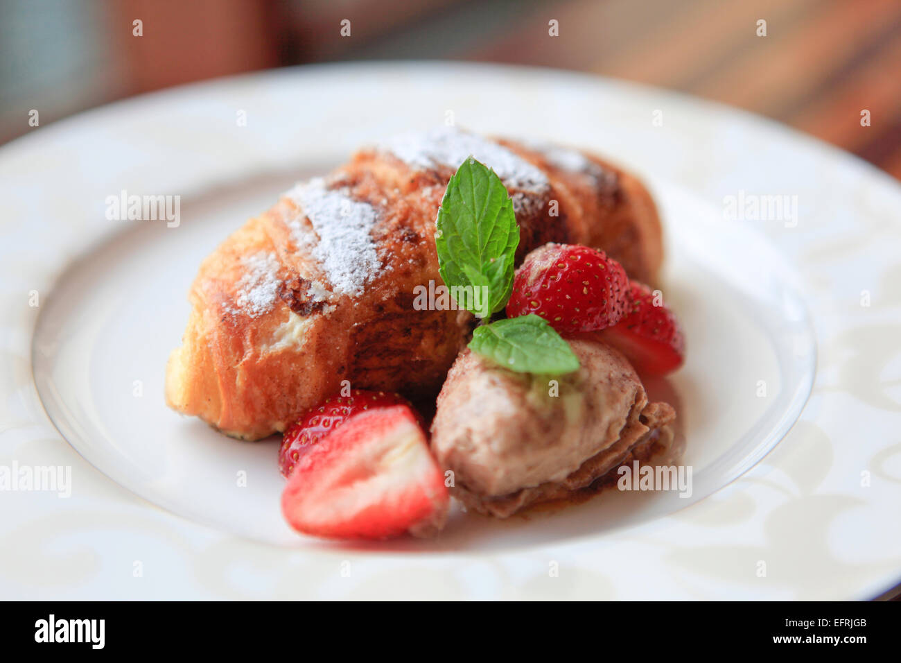 Danish pastry with ice cream Stock Photo - Alamy