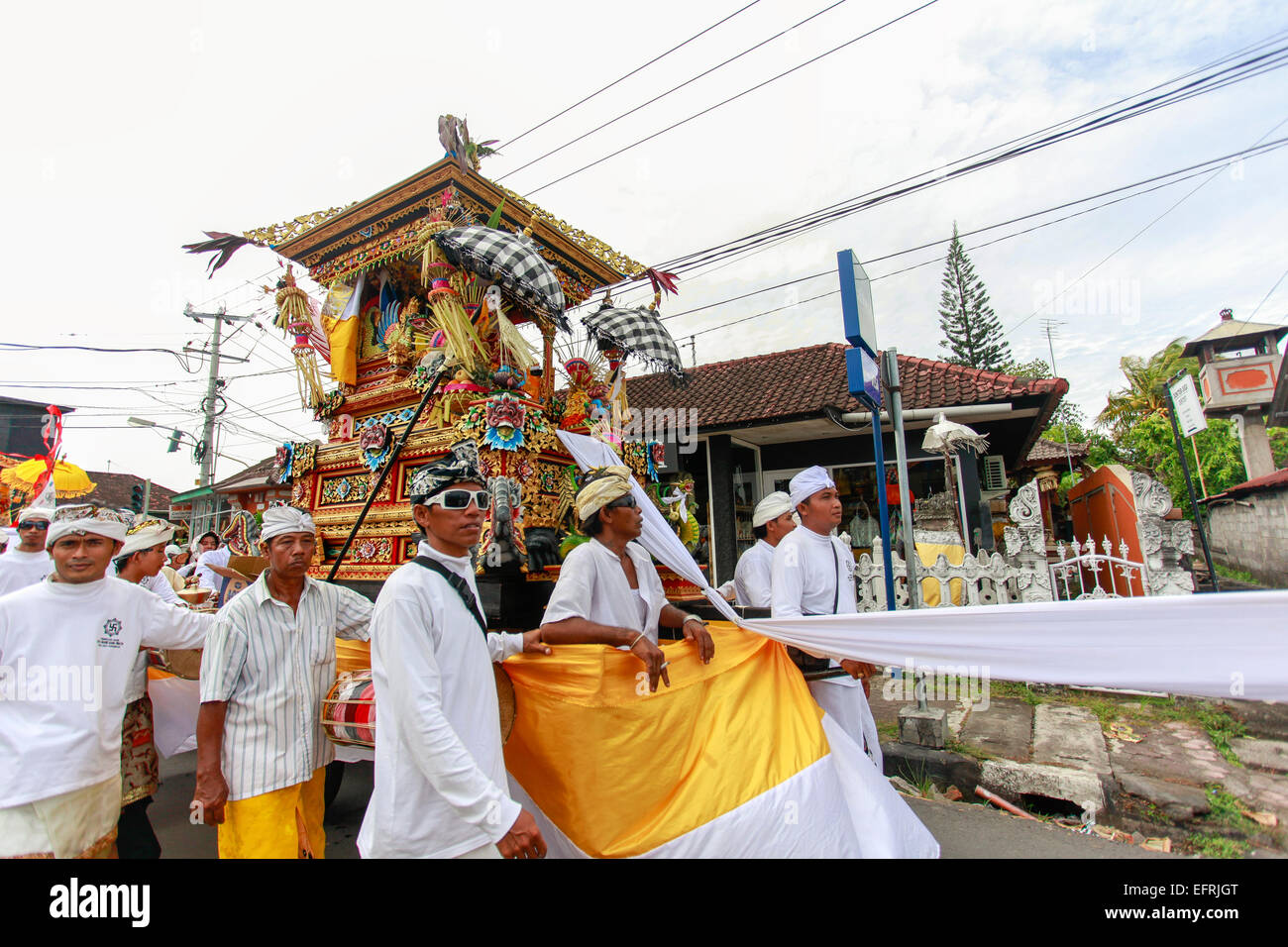 Men marching at festival in Bali, Indonesia Stock Photo - Alamy