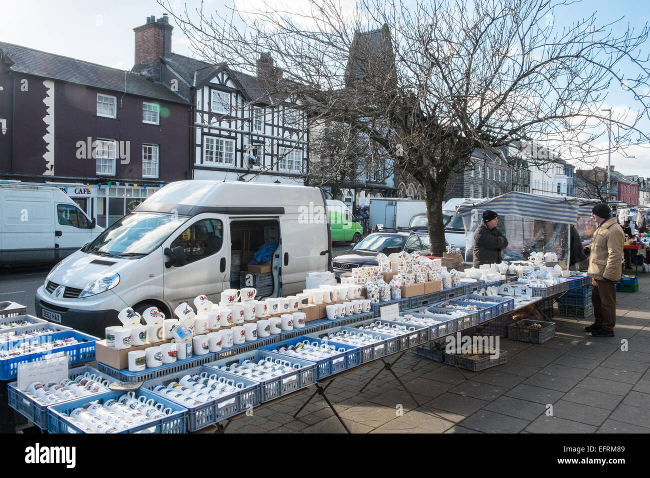 Machynlleth market town on market day held on wednesdays hi-res stock ...