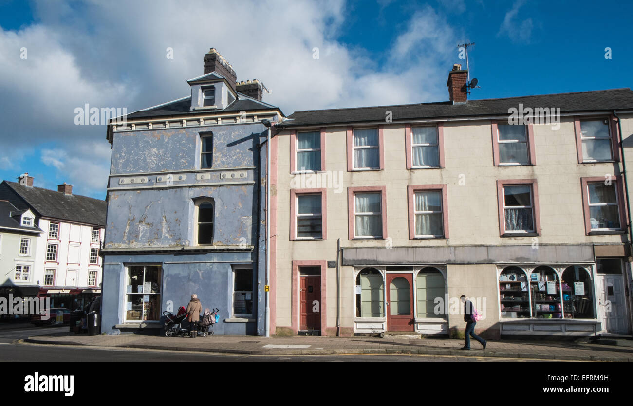 Machynlleth market town on market day held on wednesdays hi-res stock ...