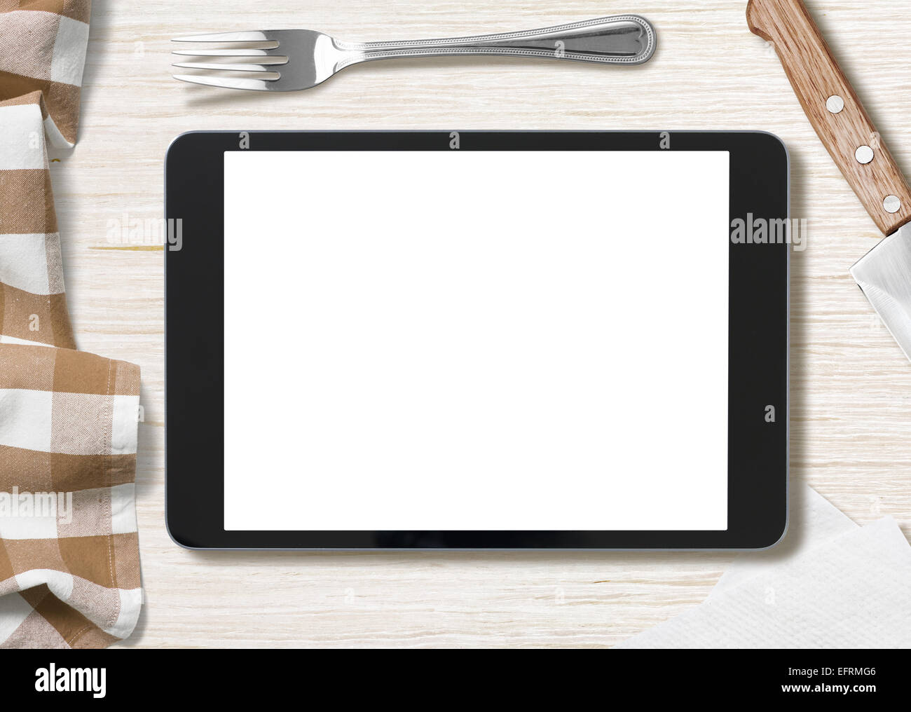 blank cooking recipe notes on black tablet pc Stock Photo - Alamy