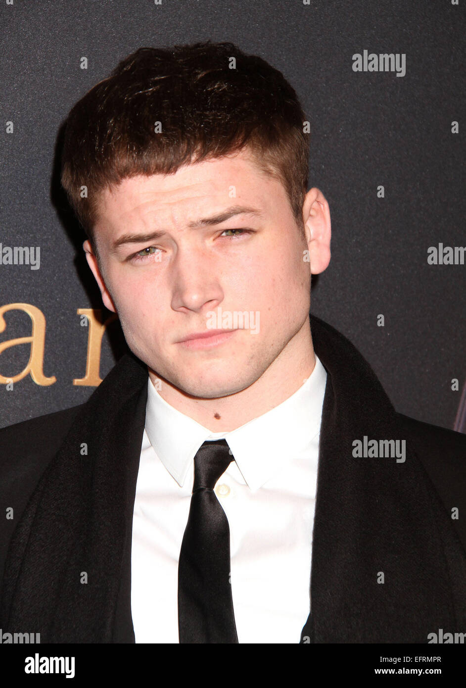 New York, New York, USA. 9th Feb, 2015. Actor TARON EGERTON attends the ...