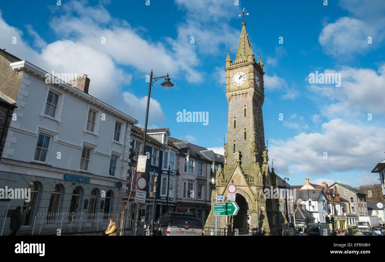 Machynlleth market town on weekly market day held on Wednesdays,in ...