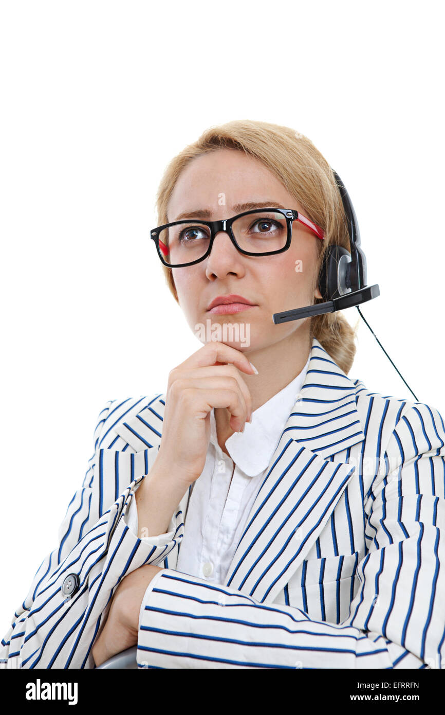 Young serious female receptionist hi-res stock photography and images ...