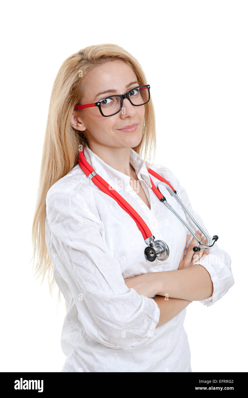 Confident Female Doctor With Arms Crossed Stock Photo - Alamy