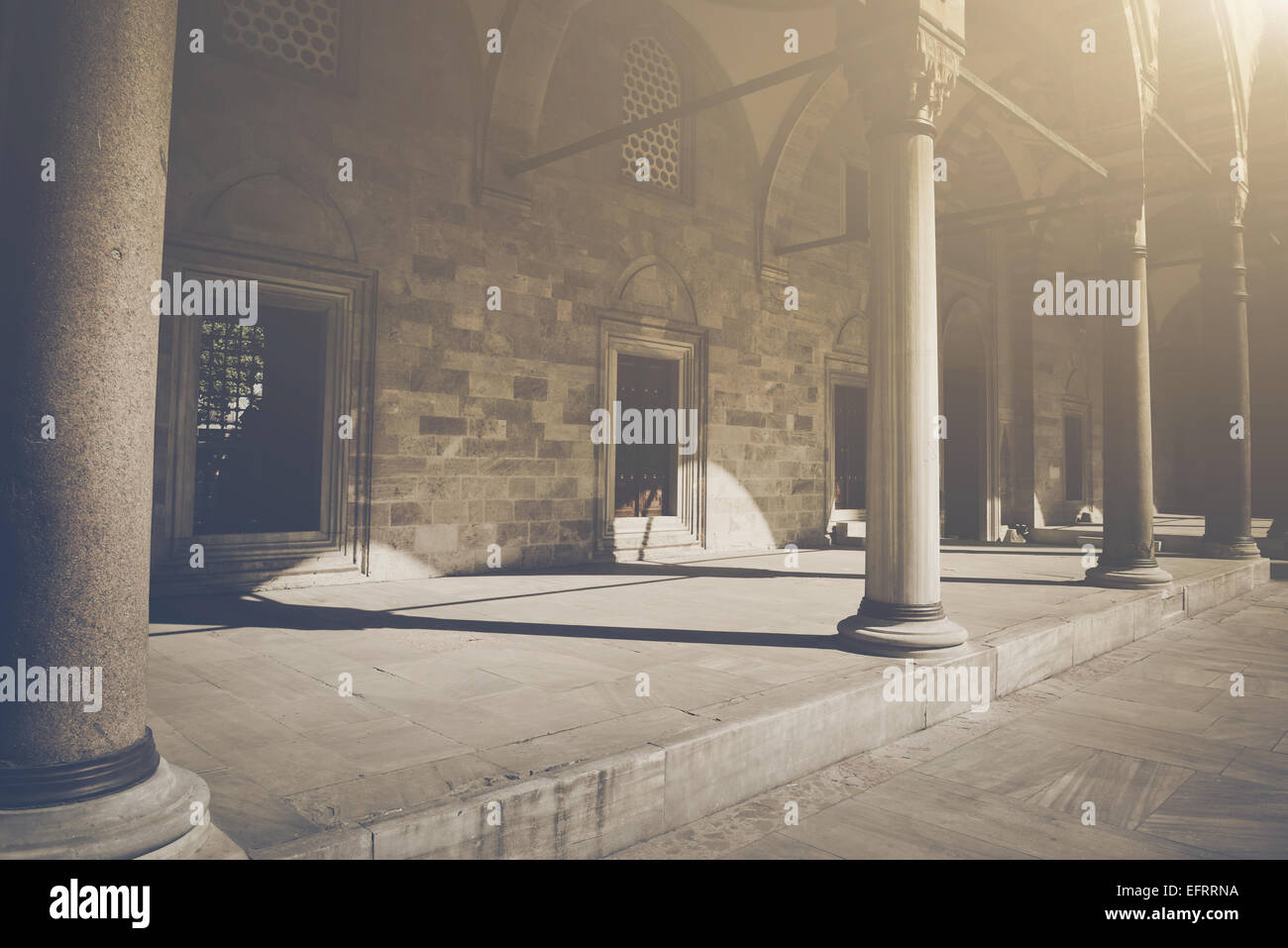 Vintage Blue Mosque in Istanbul Turkey with Retro Film style Stock ...