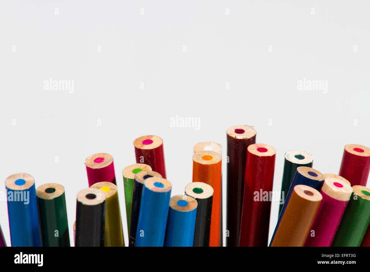 Colored pencils on white background Stock Photo - Alamy