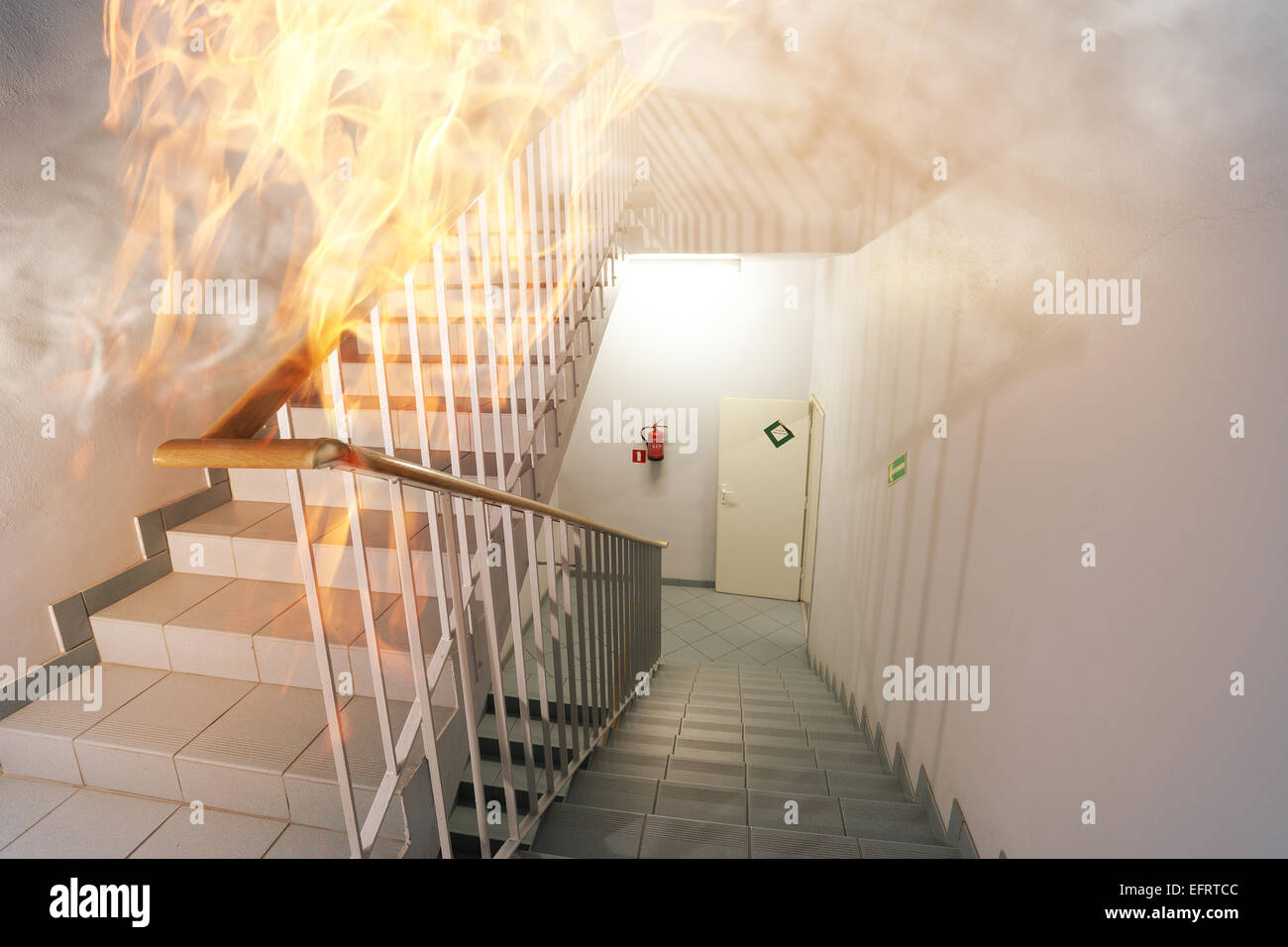 Fire in the office Stock Photo - Alamy