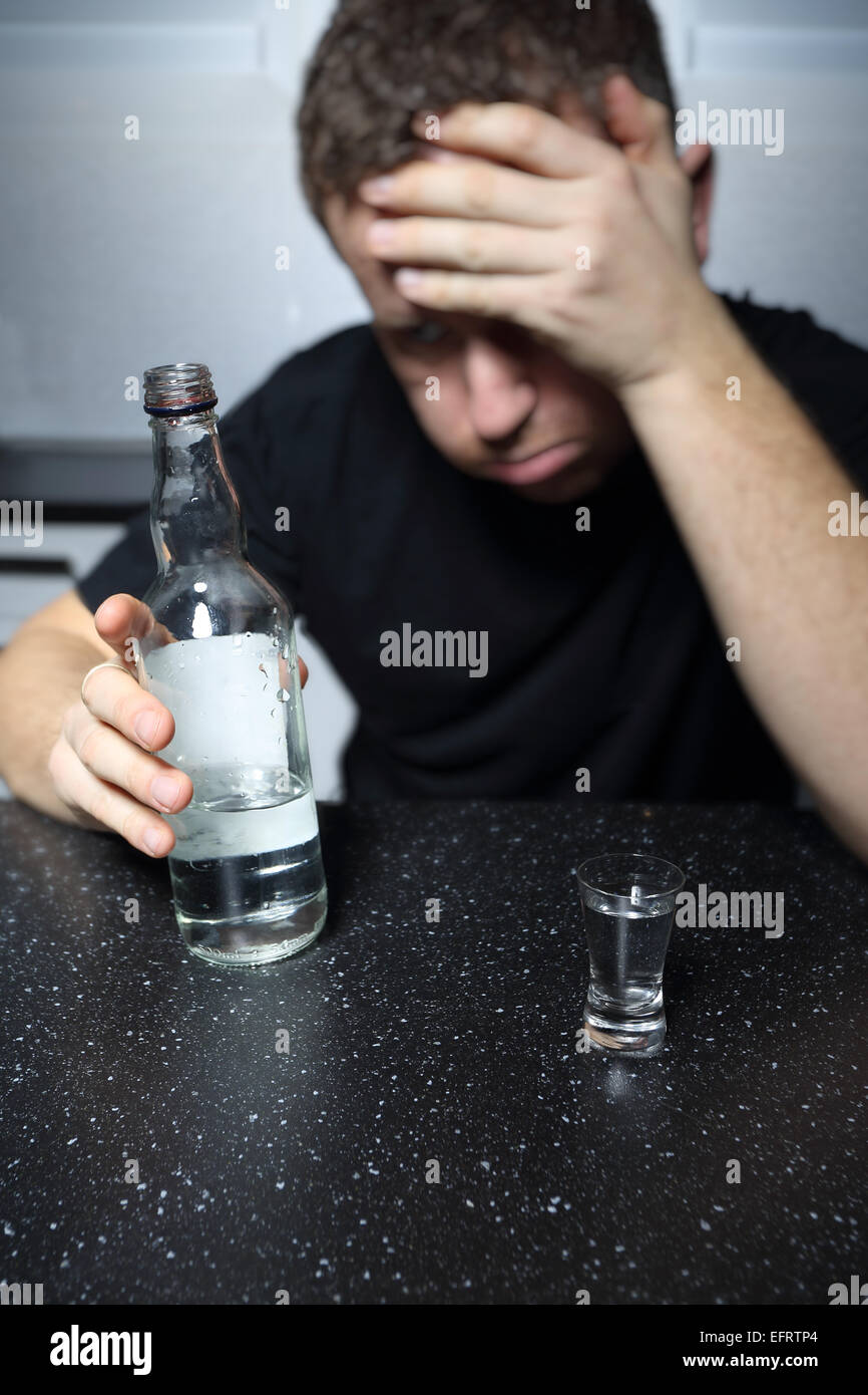 Drunk man alcohol glass hi-res stock photography and images - Alamy