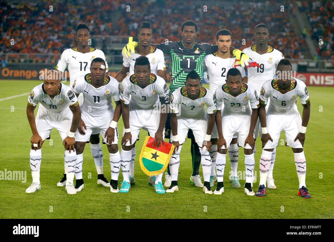 Ghana Team line up against Ivory Coast during their Africa Cup of ...