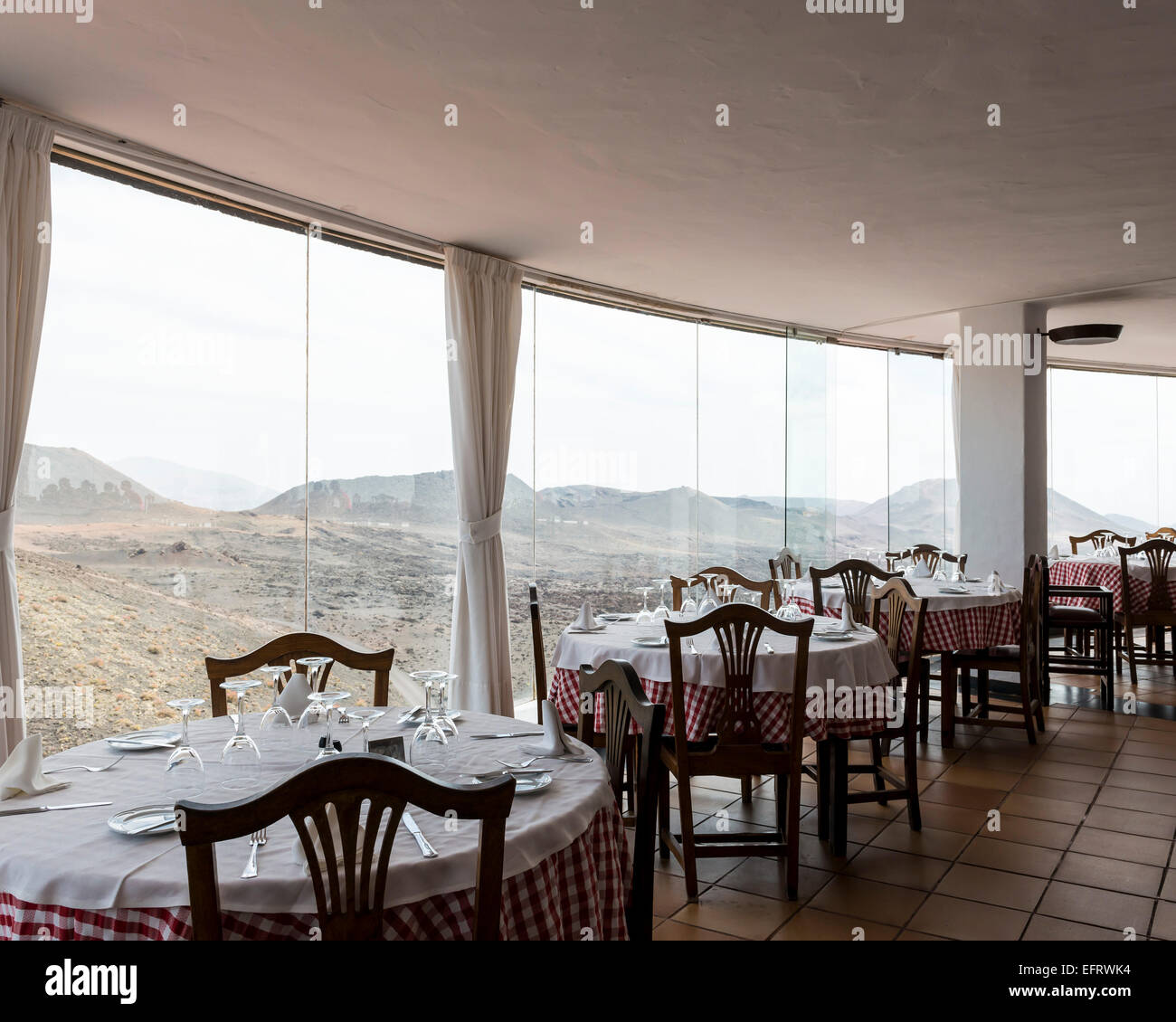 Restaurant at Timanfaya National Park, Lanzarote, Spain. Architect ...