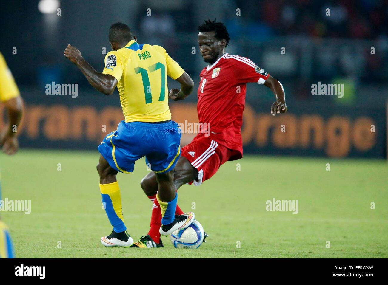 Anfre Biyego Poko Gabon (L) challenges Delvin Chanel Ndinga of Congo ...