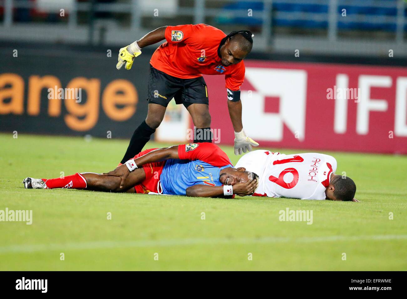 Robert Kidiaba, the Democratic Republic of Congo goalkeeper attends to ...