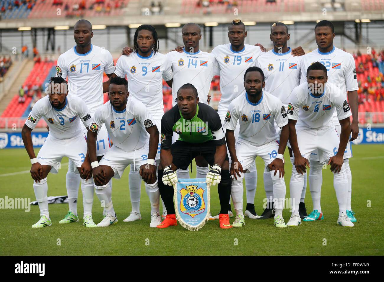 D R Congo players during their AFCON 2015 Quarter Finals match with ...