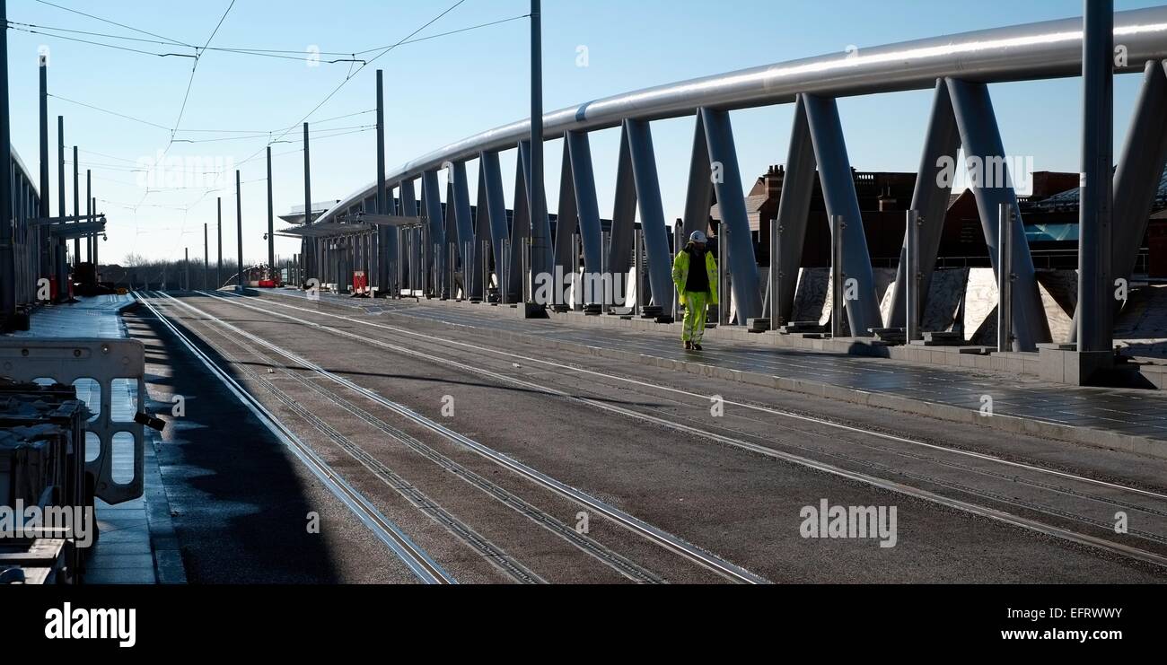 The Karlsruhe Friendship Bridge linking Nottingham's tram system to the ...