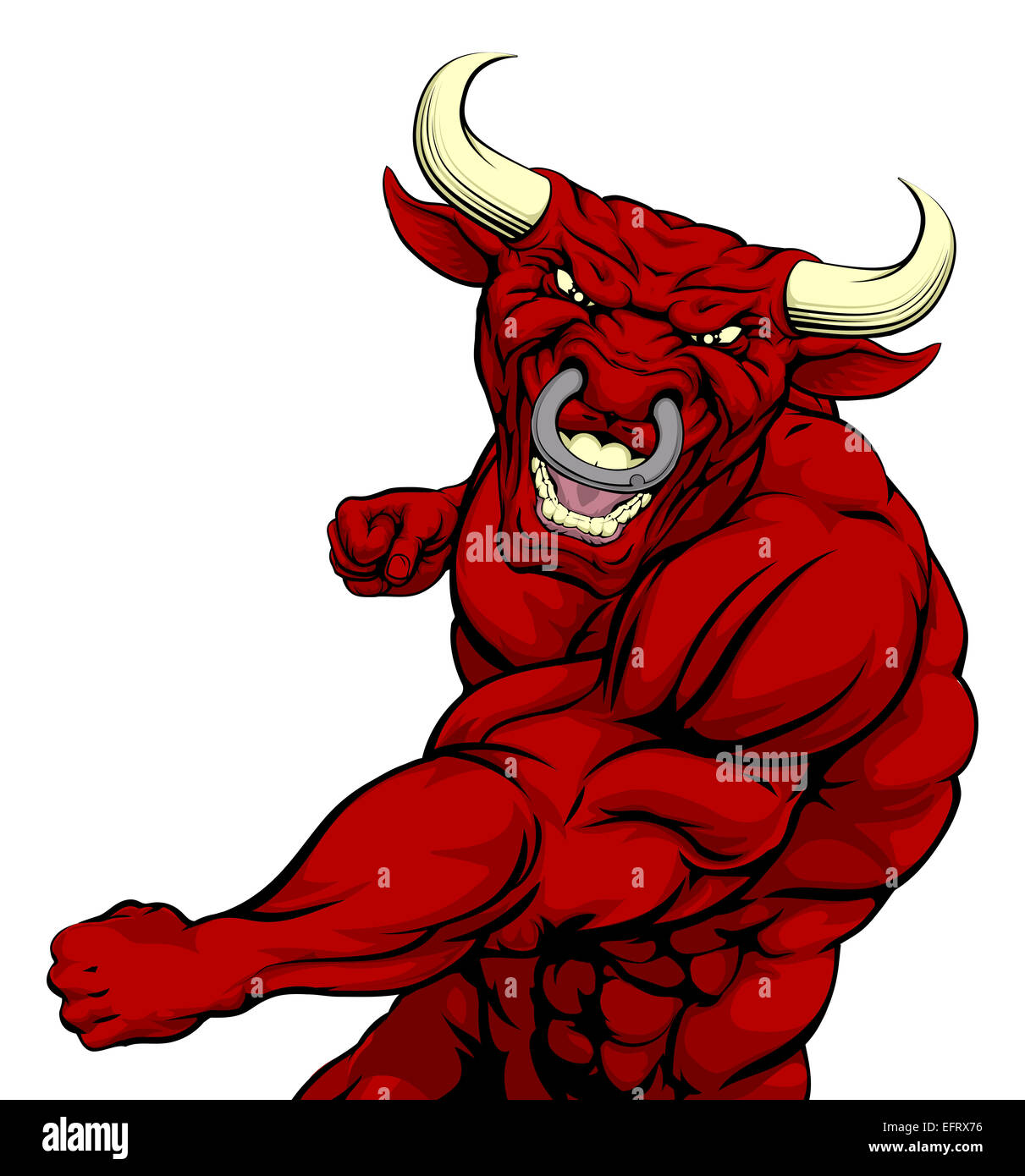 Cartoon tough mean strong bull hi-res stock photography and images - Alamy