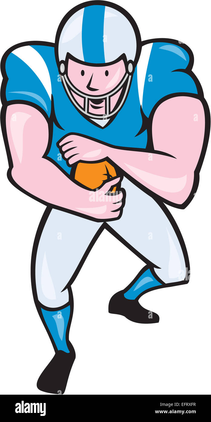 Illustration of an american football gridiron player running back with ...