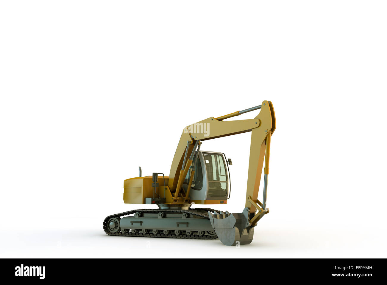 excavator isolated on white background Stock Photo - Alamy
