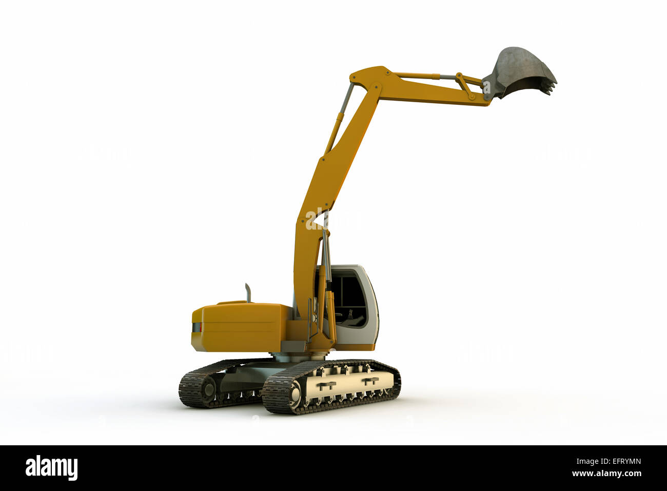 excavator isolated on white background Stock Photo - Alamy