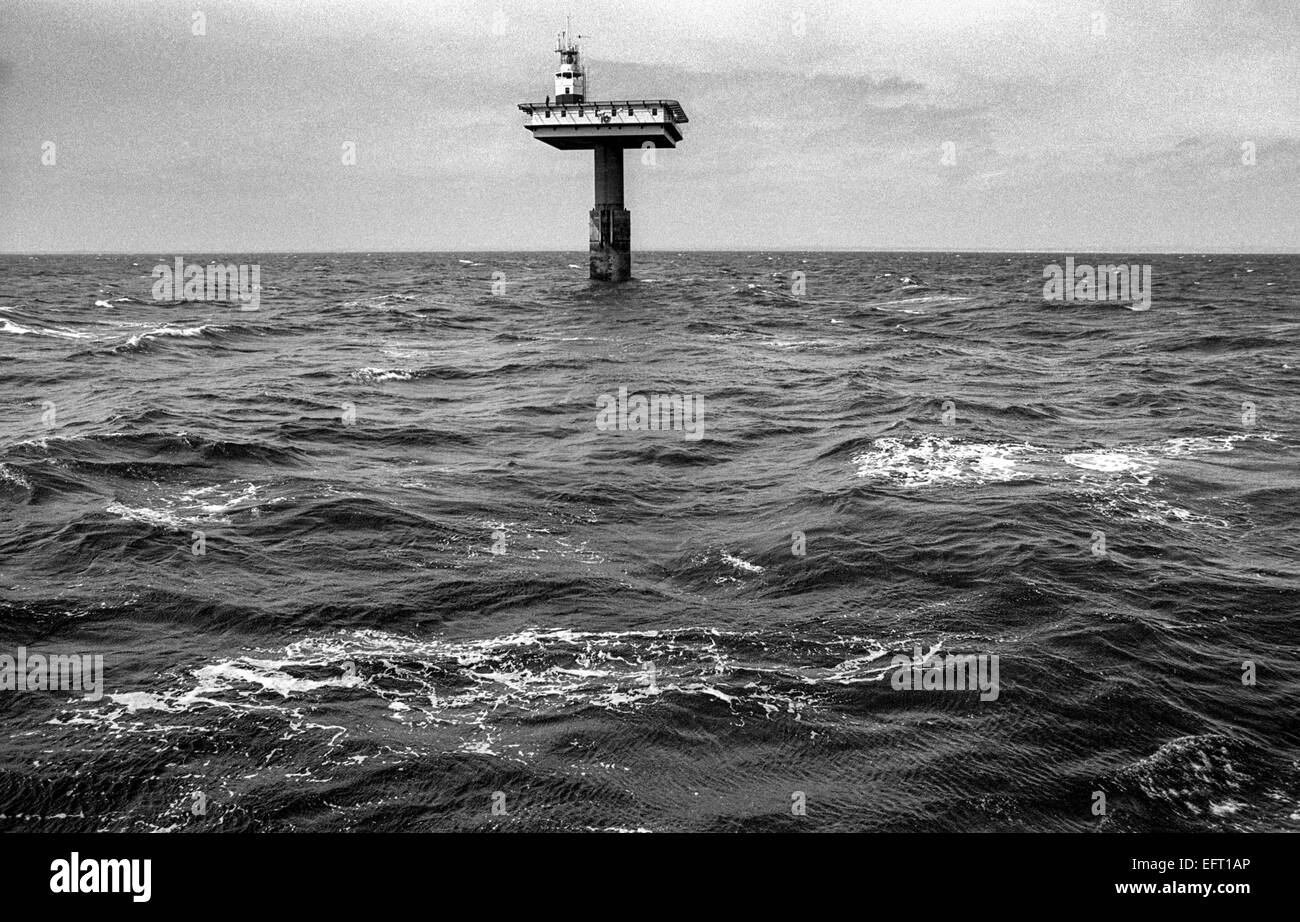 The Royal Sovereign lighthouse, off the coast of East Sussex Stock ...