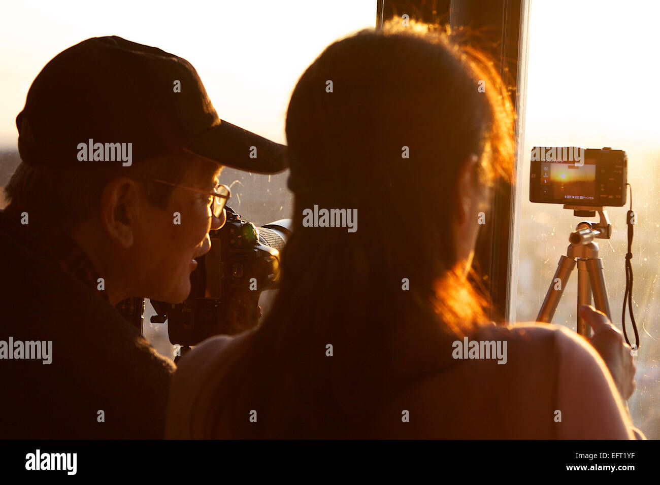Diamond Fuji from Tokyo Tower on February 10, 2015, Tokyo, Japan ...