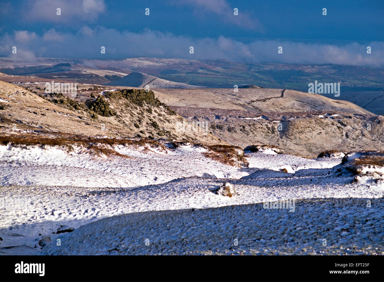 On the southern edges of the Kinder Scout plateau in the Peak District ...