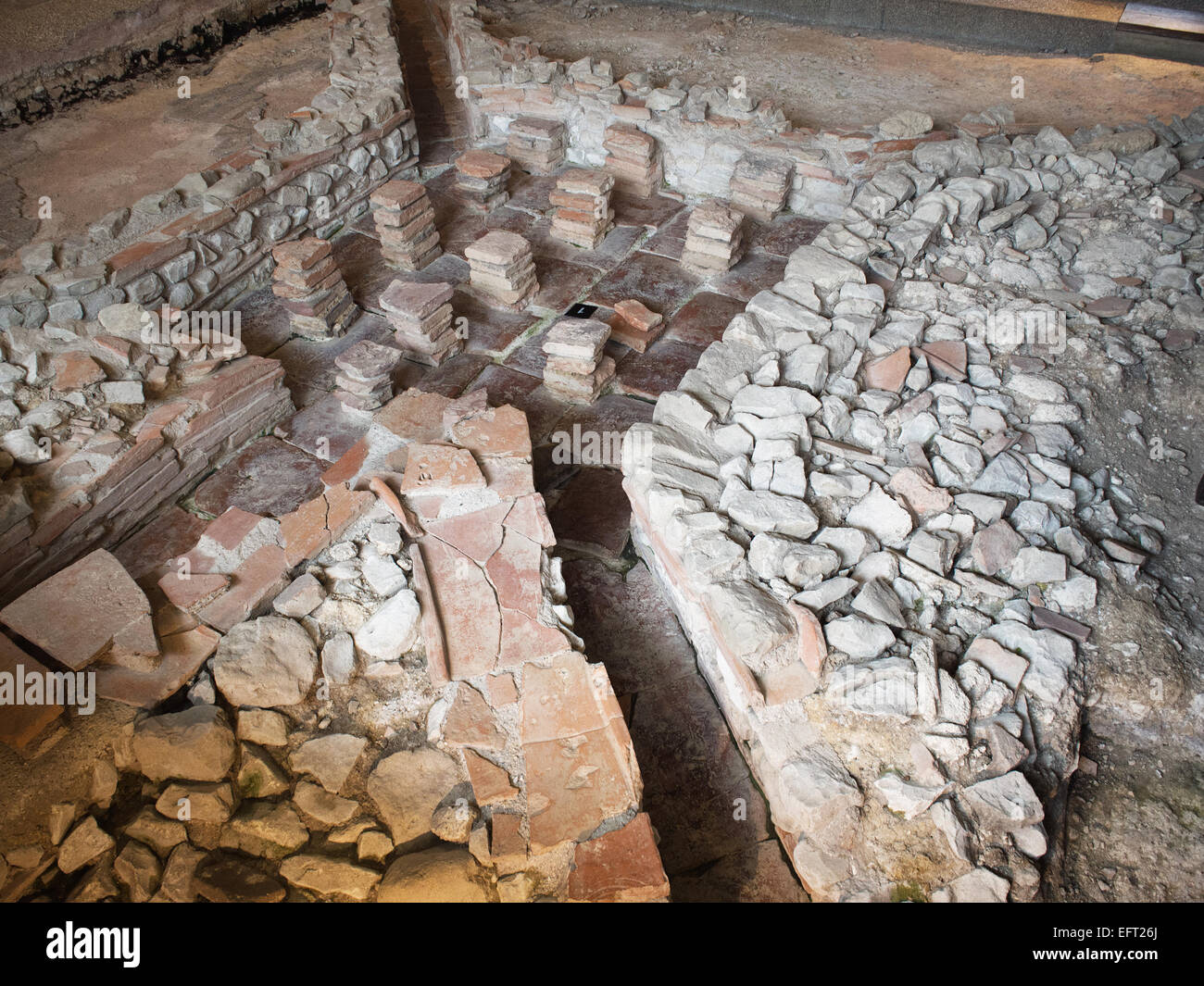 Roman Hypocaust Heating system remains at Fishbourne Roman Palace, Near ...