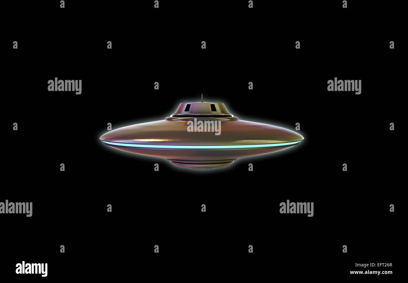 unidentified flying object isolated on white background Stock Photo - Alamy
