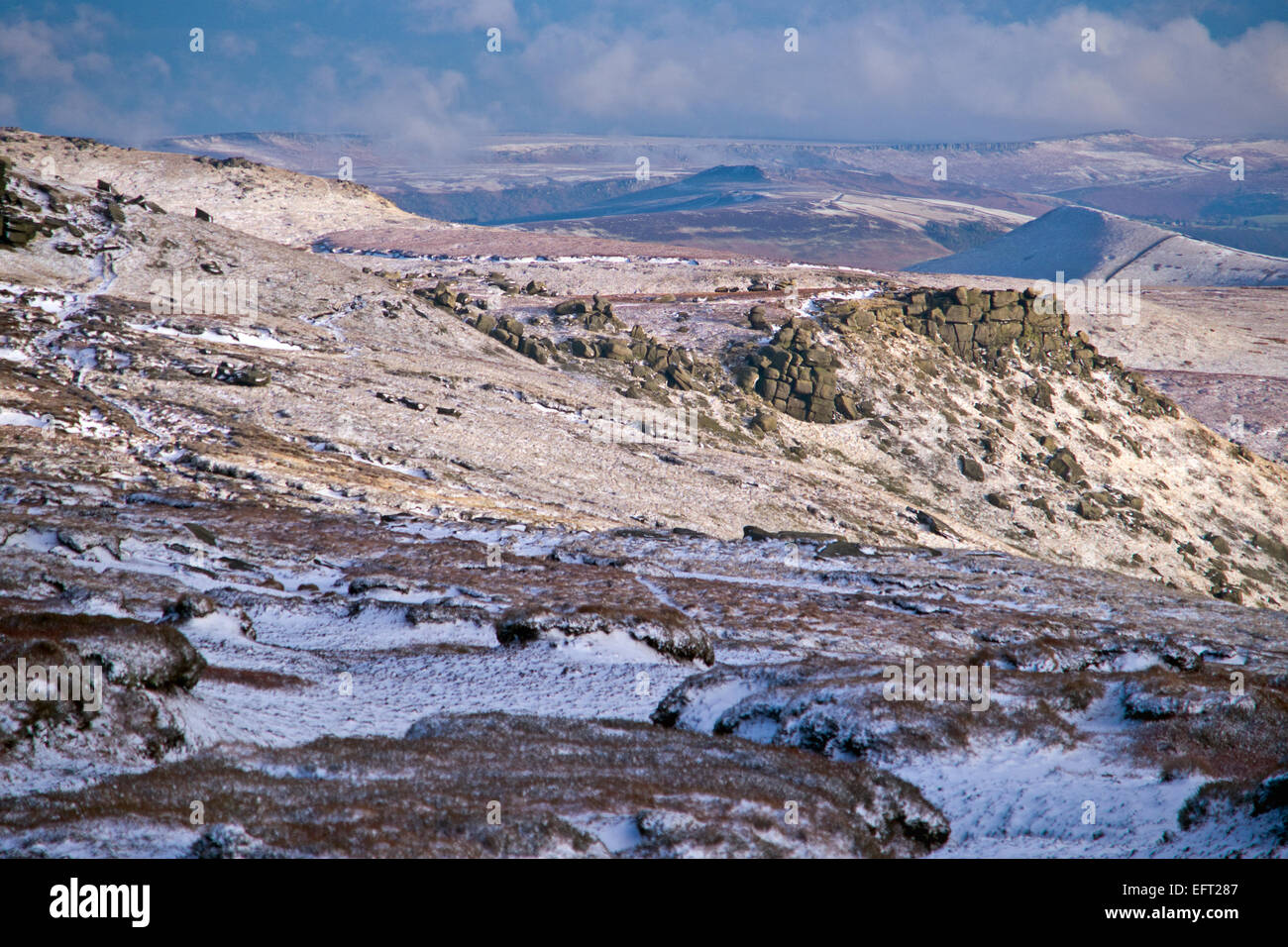 On the southern edges of the Kinder Scout plateau in the Peak District ...