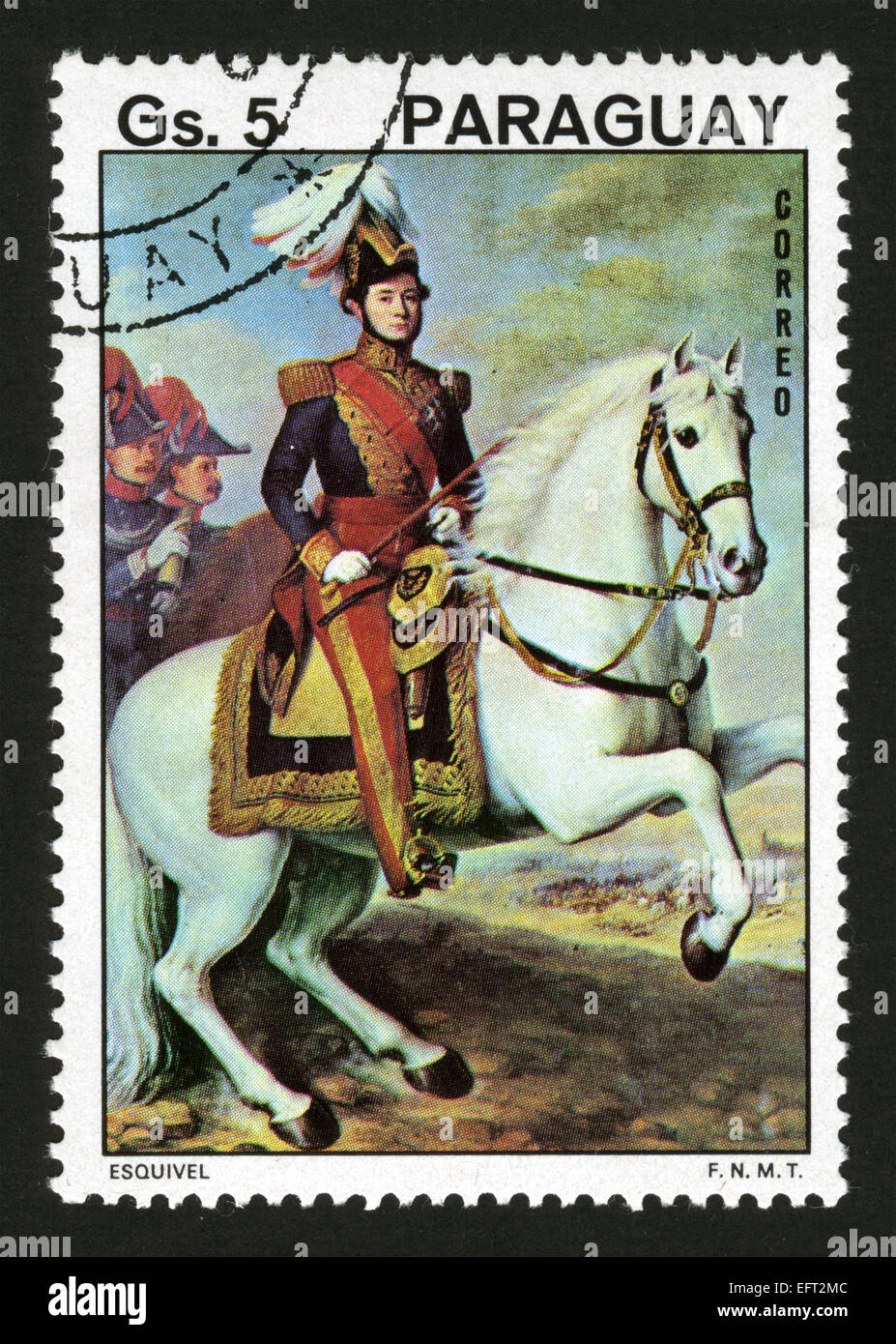 Paraguay post mark stamp art painting hi-res stock photography and ...