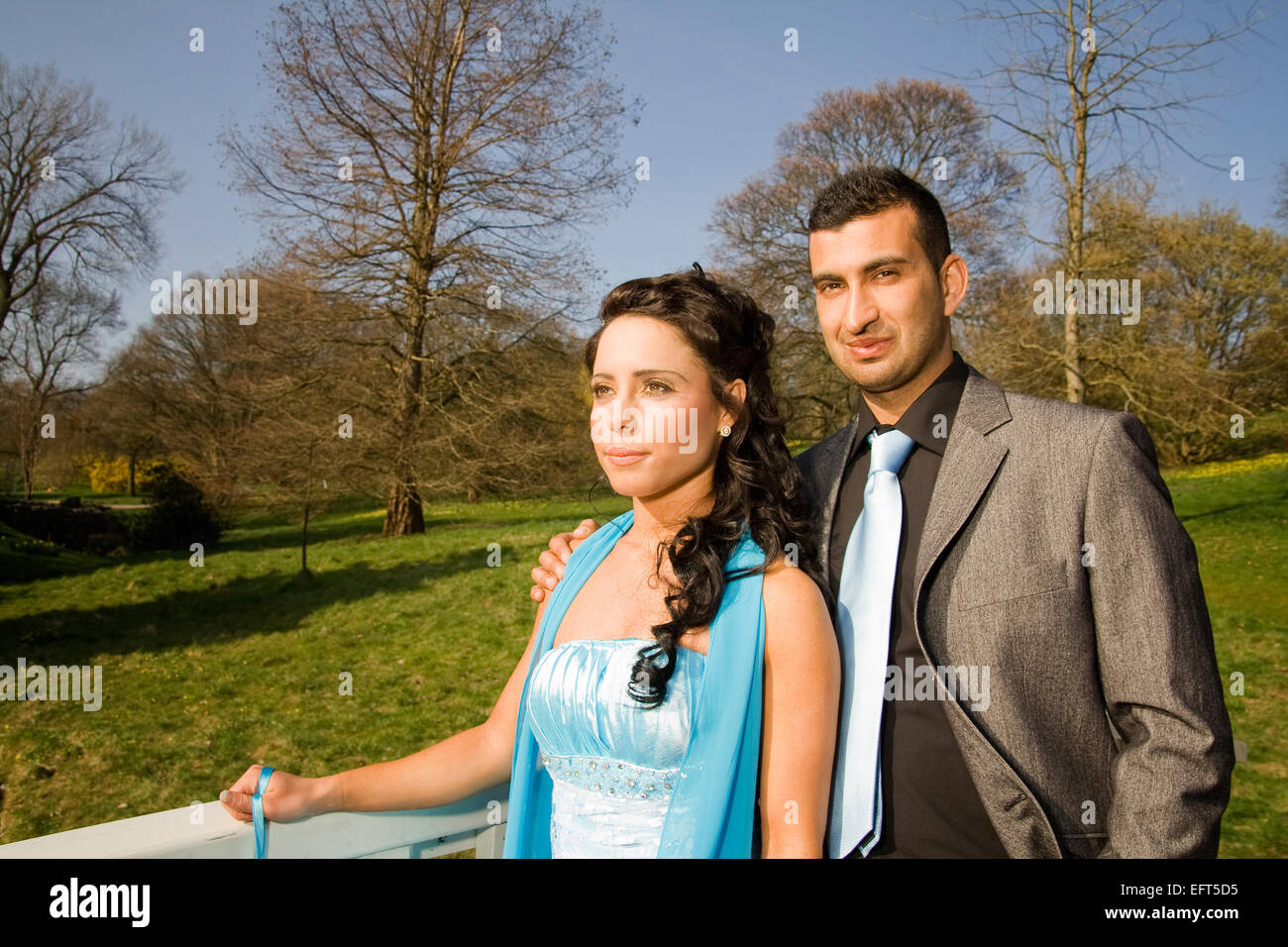 ethnic couple at engagement or wedding. young turkish people together ...