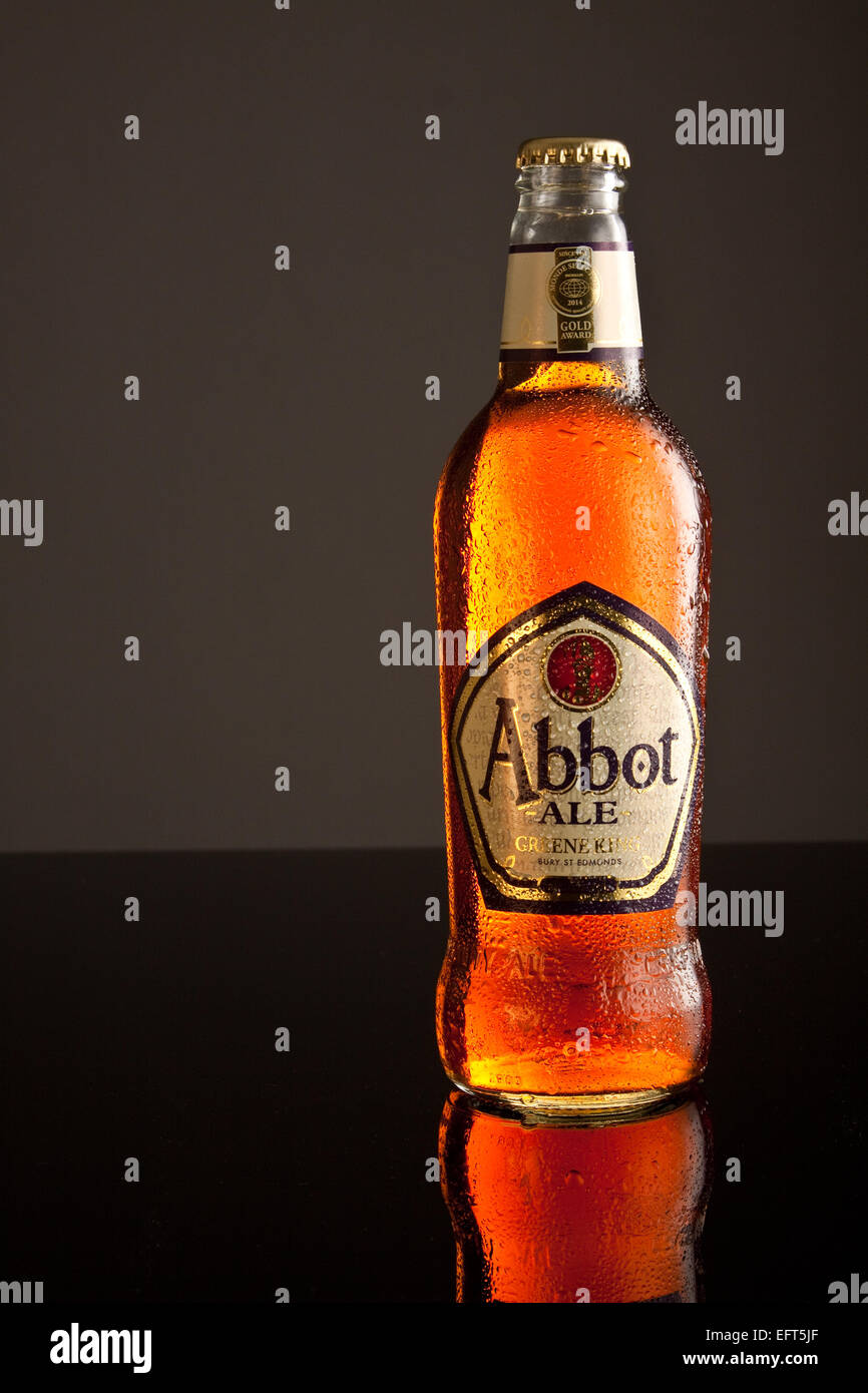 Bottle of Abbot Ale beer with condensation Stock Photo - Alamy