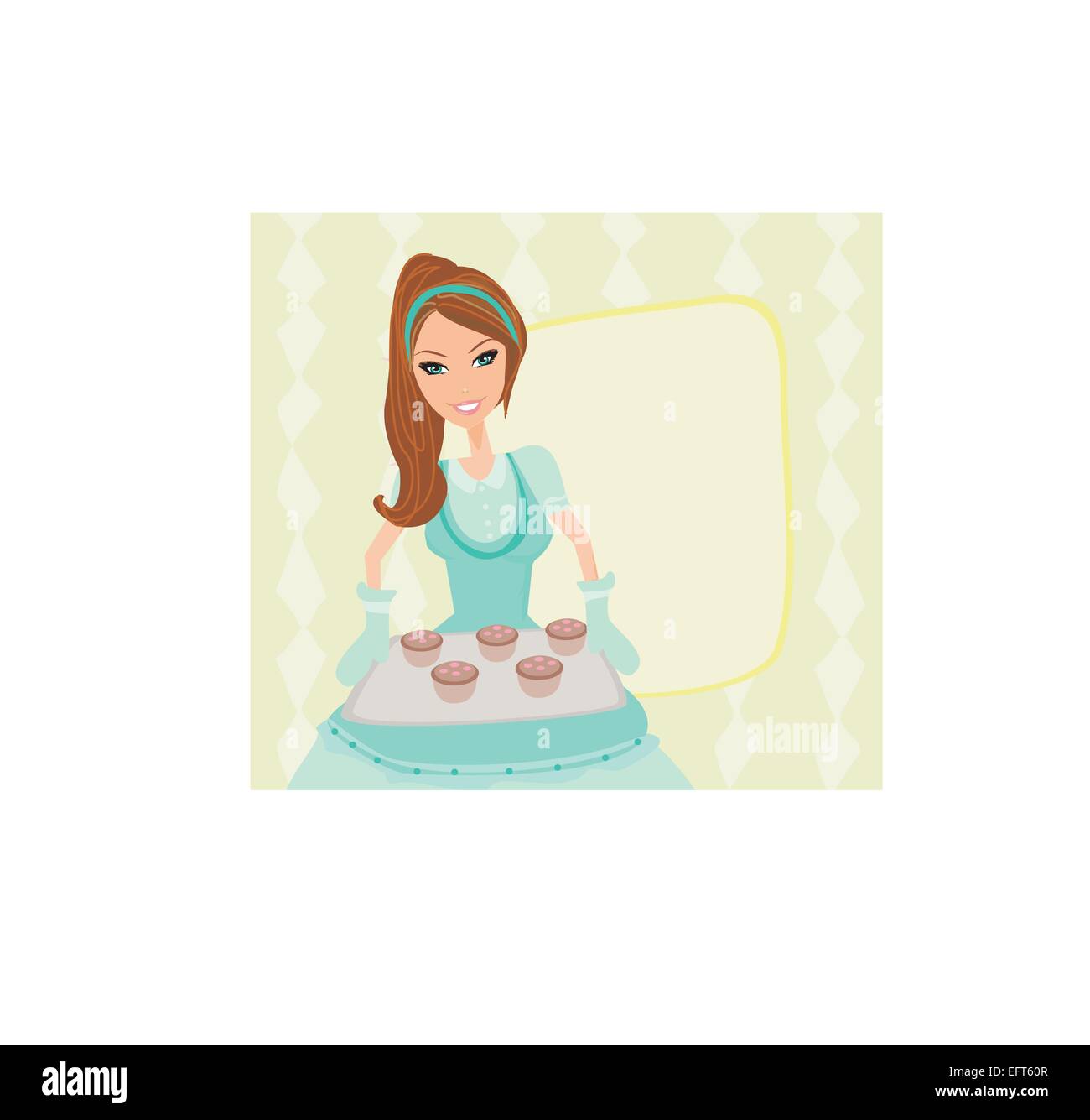 Housewife serving cookies Stock Vector Image & Art - Alamy