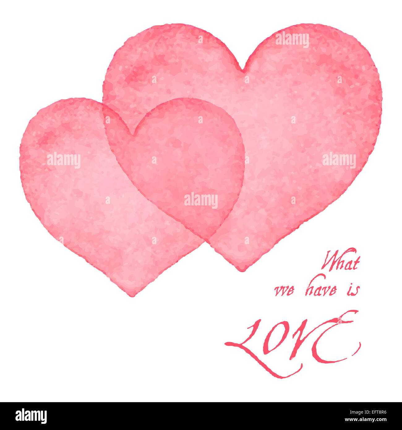 Watercolor hearts card Stock Photo - Alamy