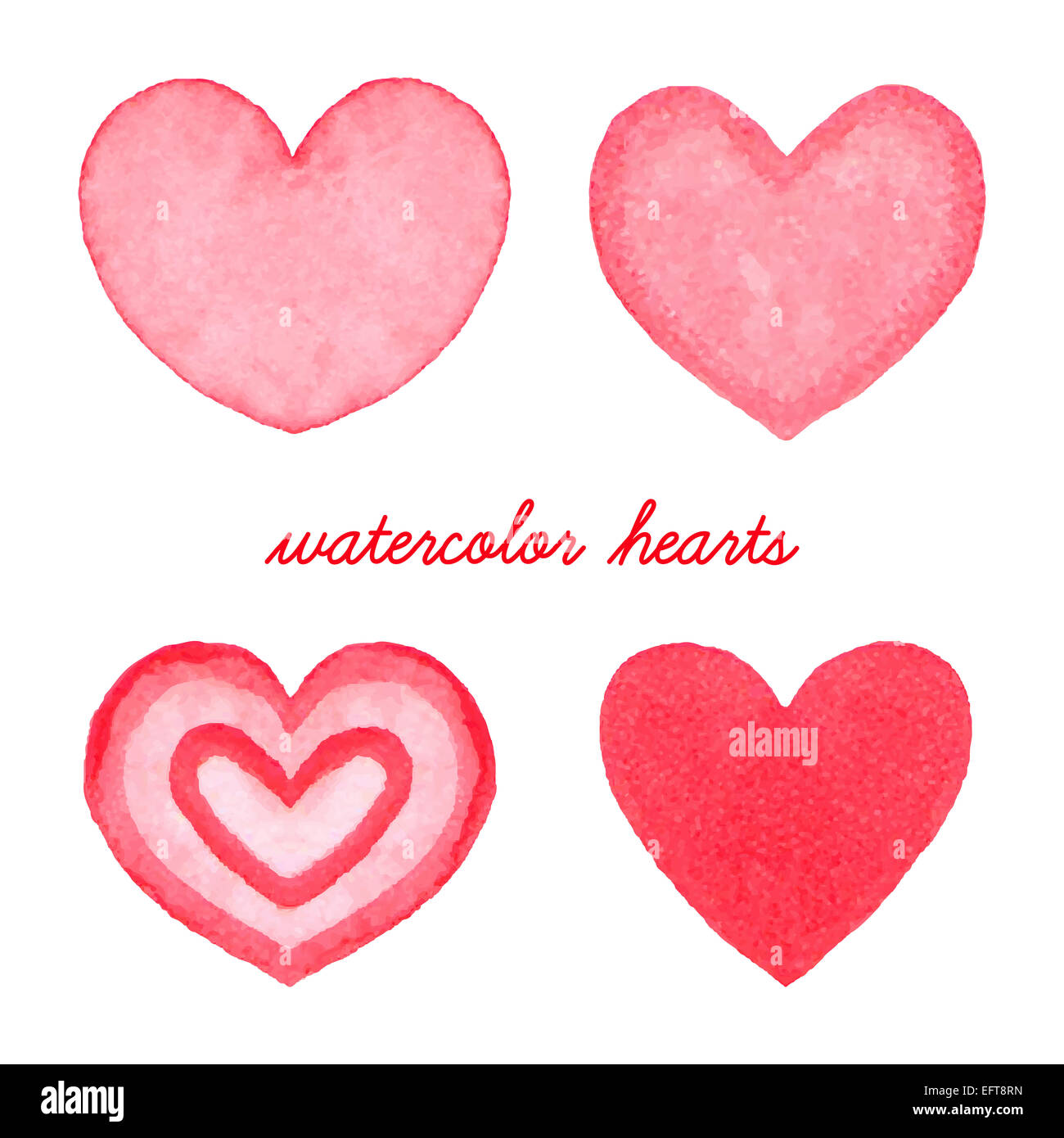 Watercolor hearts set Stock Photo - Alamy
