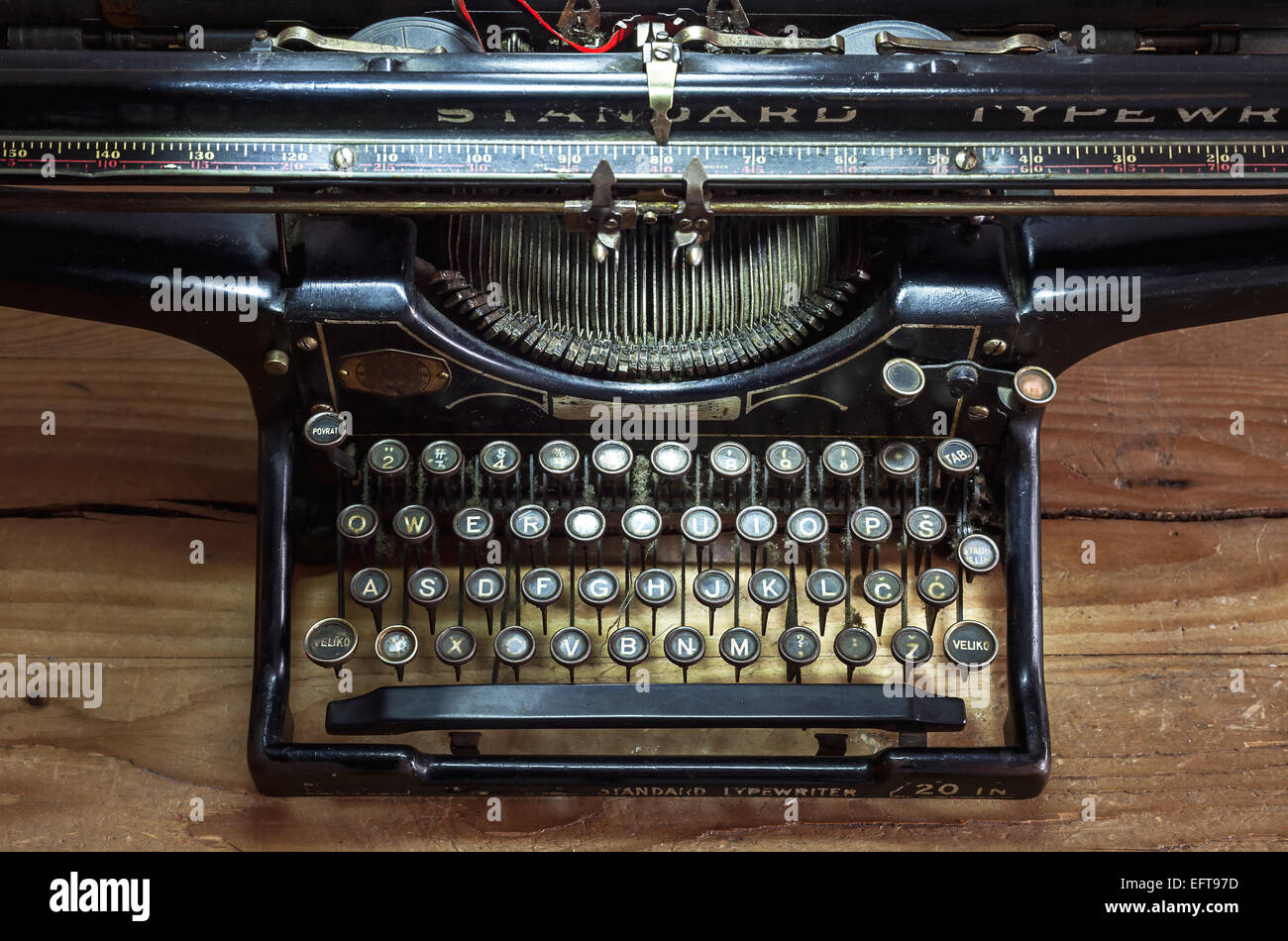 Retro design of an old typewriter, dusty surfaces in good shape Stock ...